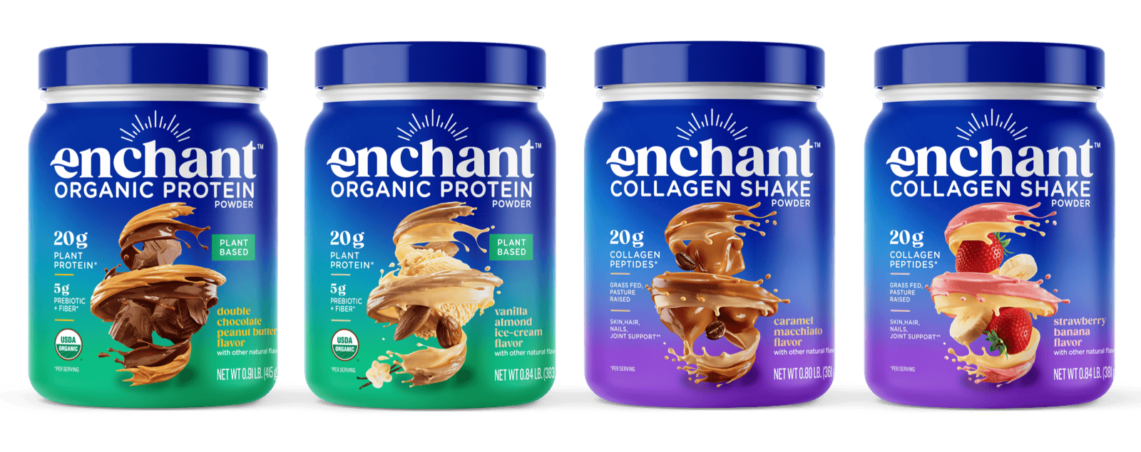 Strawberry Banana Collagen Peptides Shake powder – Enchant Brands